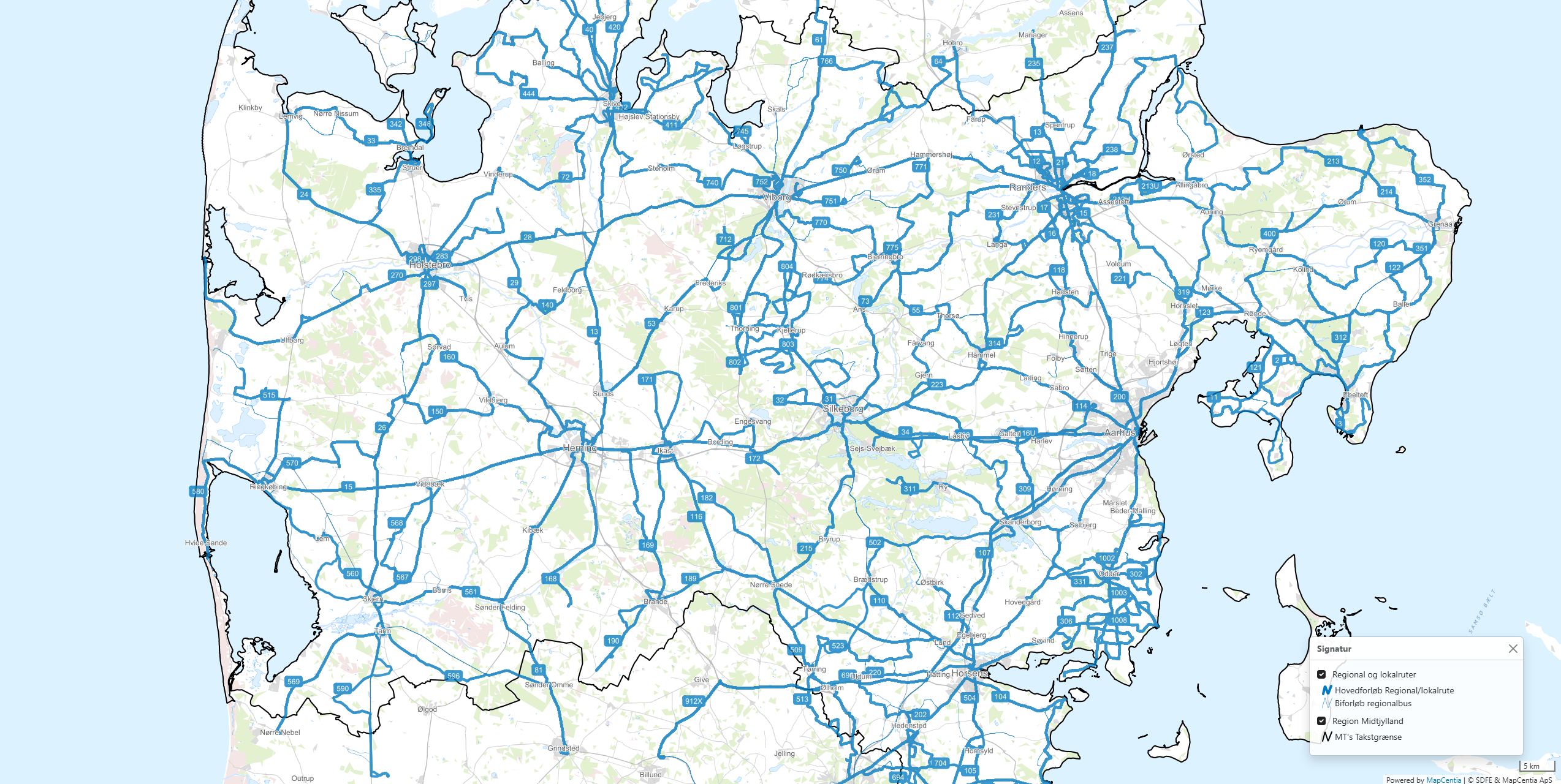 Rute- og zonekort